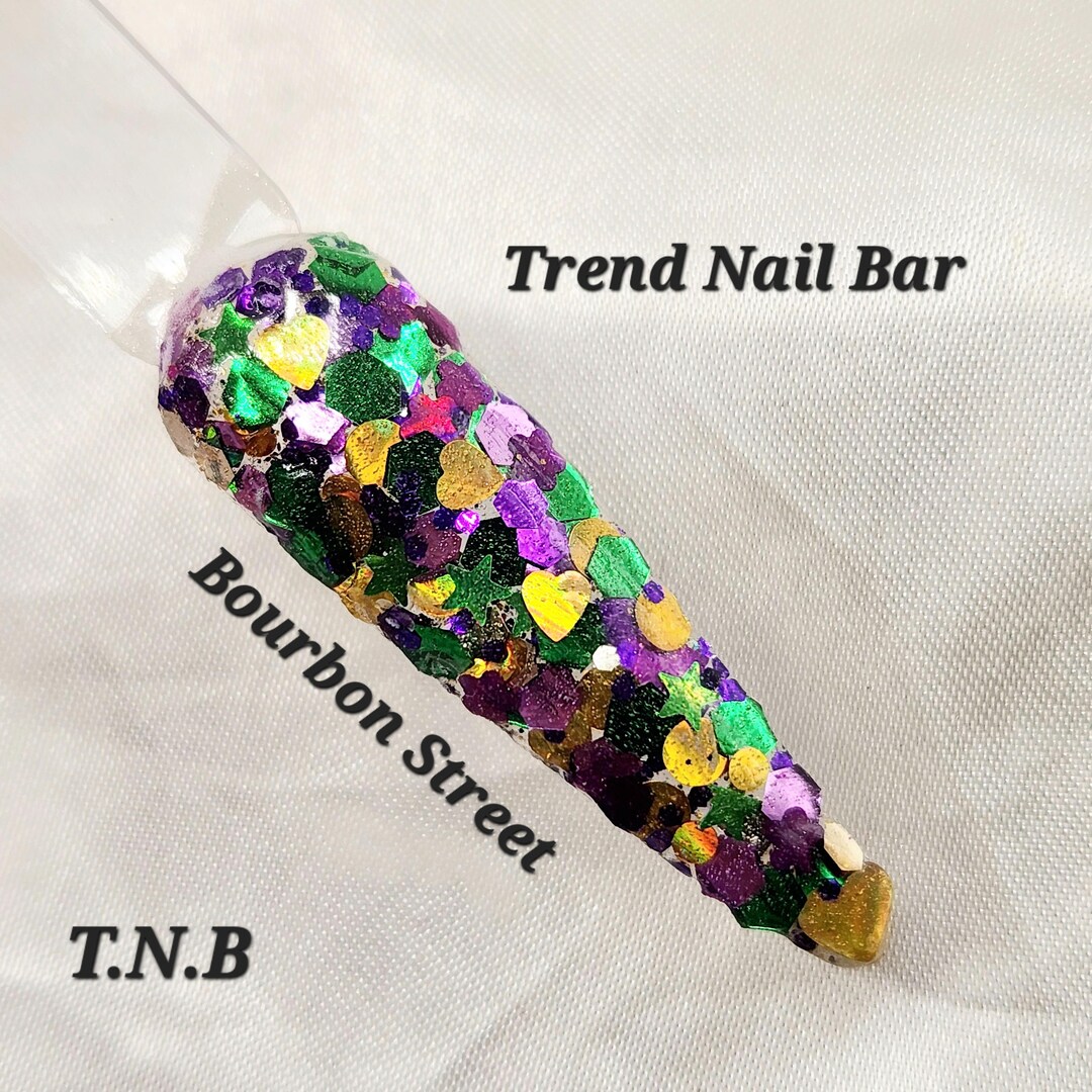 Bourbon Street Mardi Gras Glitter Acrylic Nail Dip Powder - Etsy