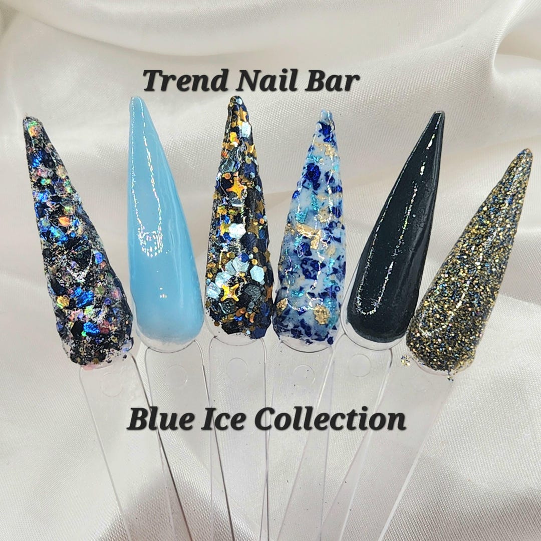 Blue Icy Collection- Nail Dip Powder, Hanukkah Dip Powder, Blue Dip ...