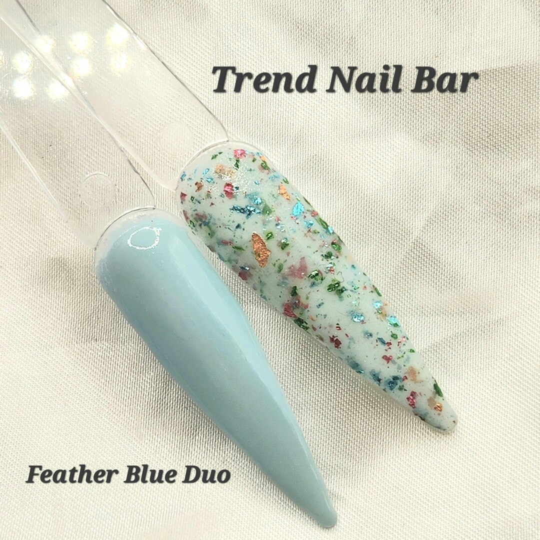 Feather Blue| Nail Dip Powder| Pale Blue Acrylic Dip| Foil Dipping ...