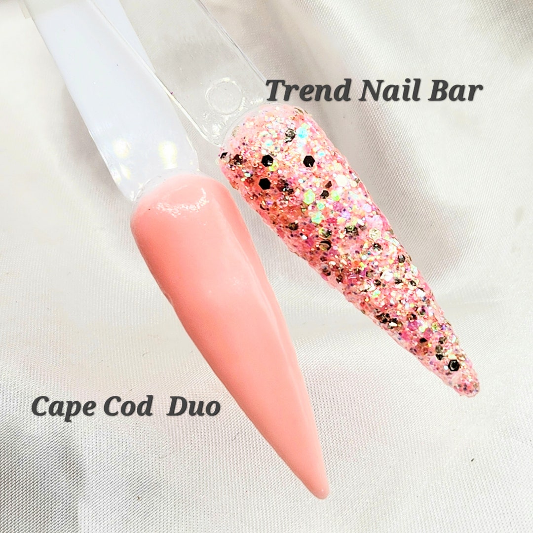 Cape Cod Duo: Peach and Glitter Acrylic Dip Nail Powder - Etsy