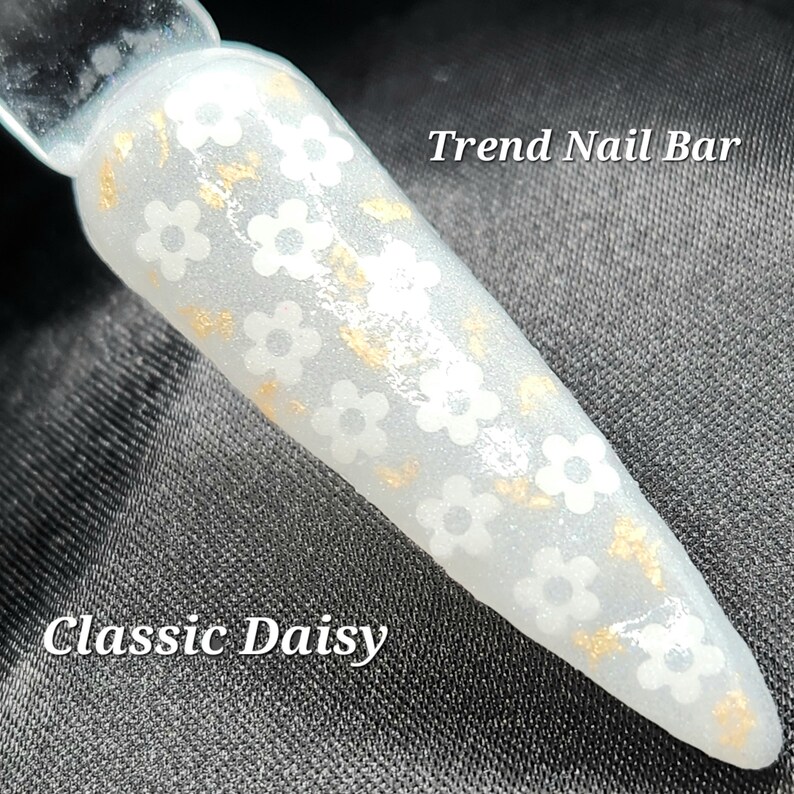 Daisy Glitter Acrylic Dip Powder| Classic 3D White Daisy| Lemon Yellow ...