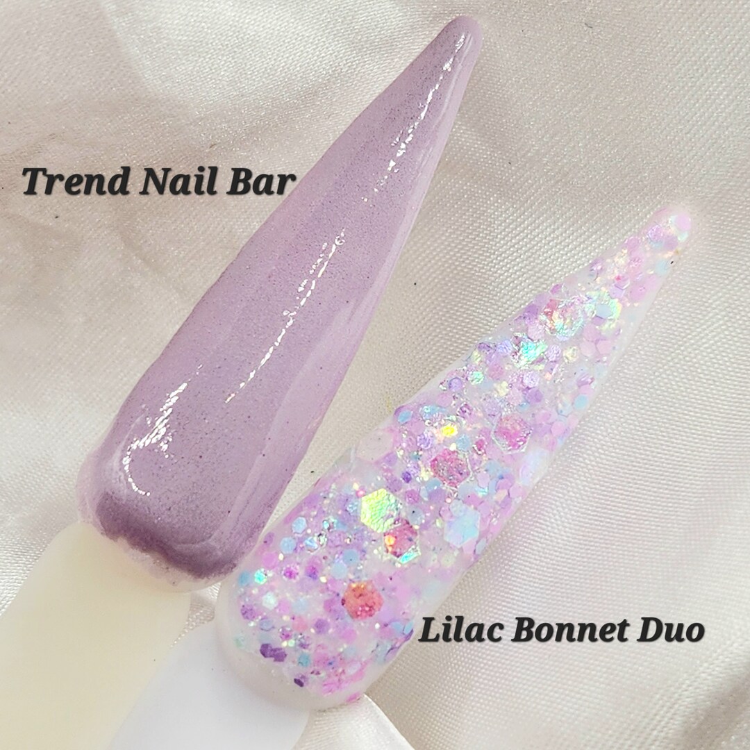 Lilac Acrylic Dip Powder Duo: Solid Acrylic and Chunky Glitter - Etsy