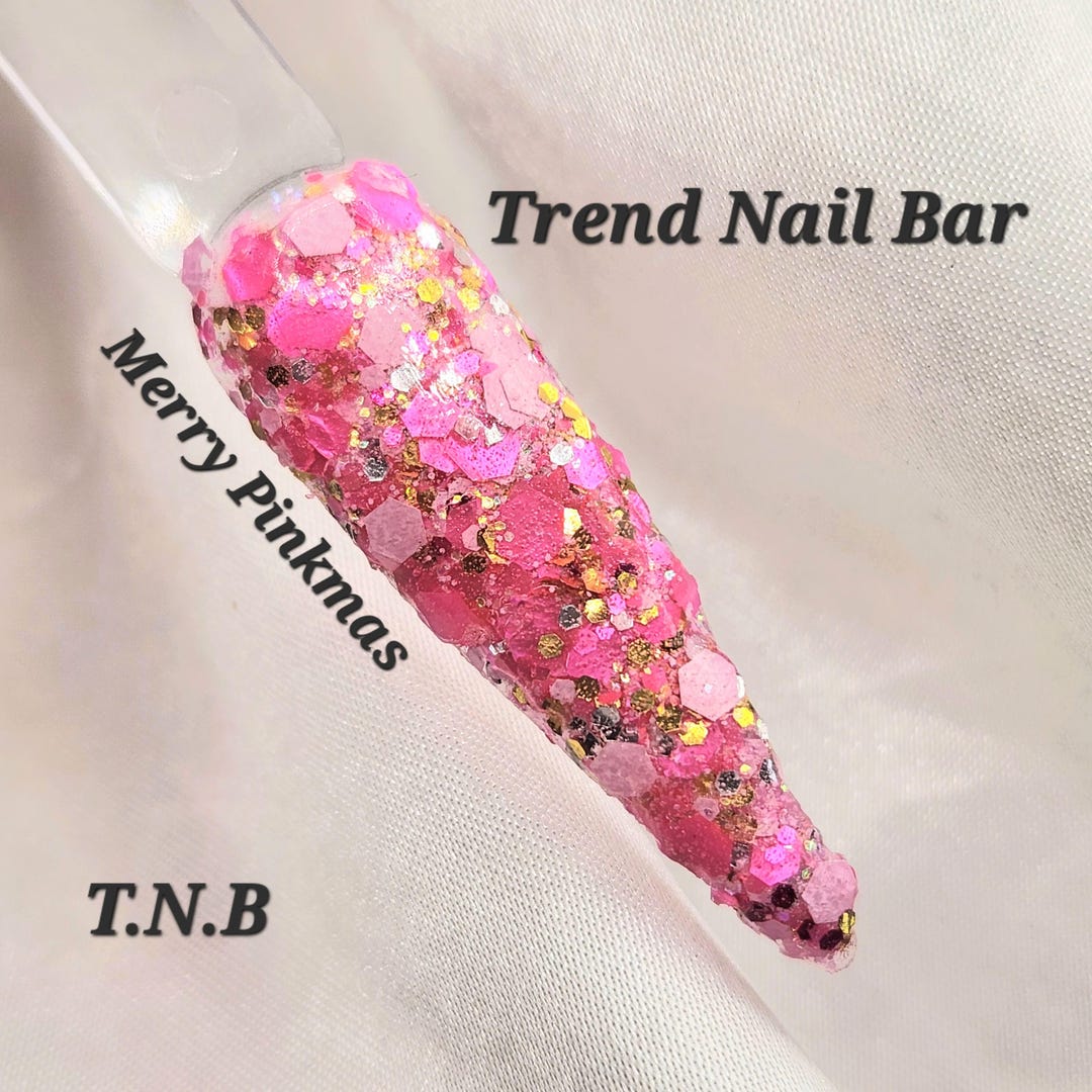 Merry Pinkmas: Christmas Glitter Nail Dip Powder - Etsy