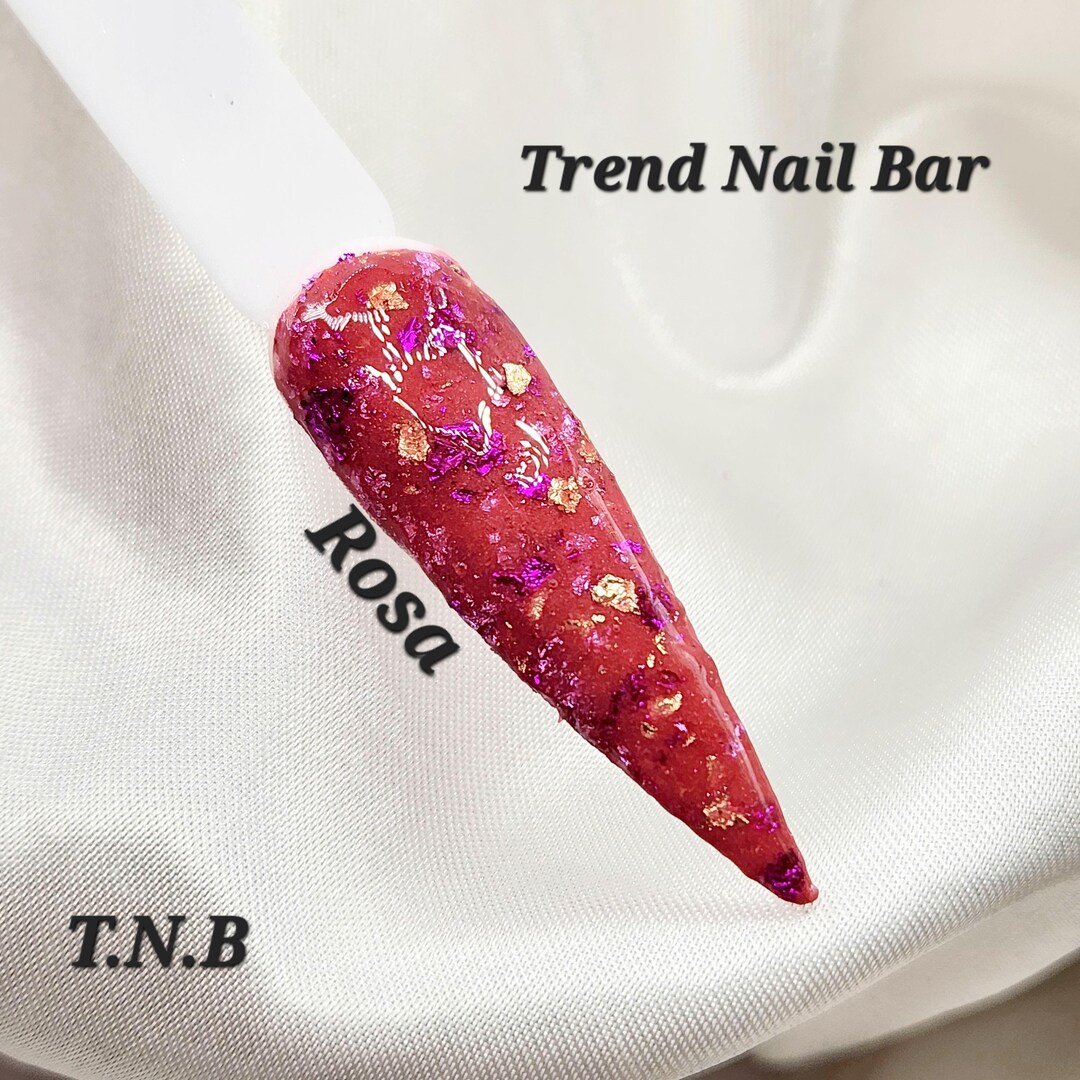 Rosa Foil Valentine Dip Powder, Purple Foil Flakes, Dip Powder for Nails, Pink Shimmer Dip ...