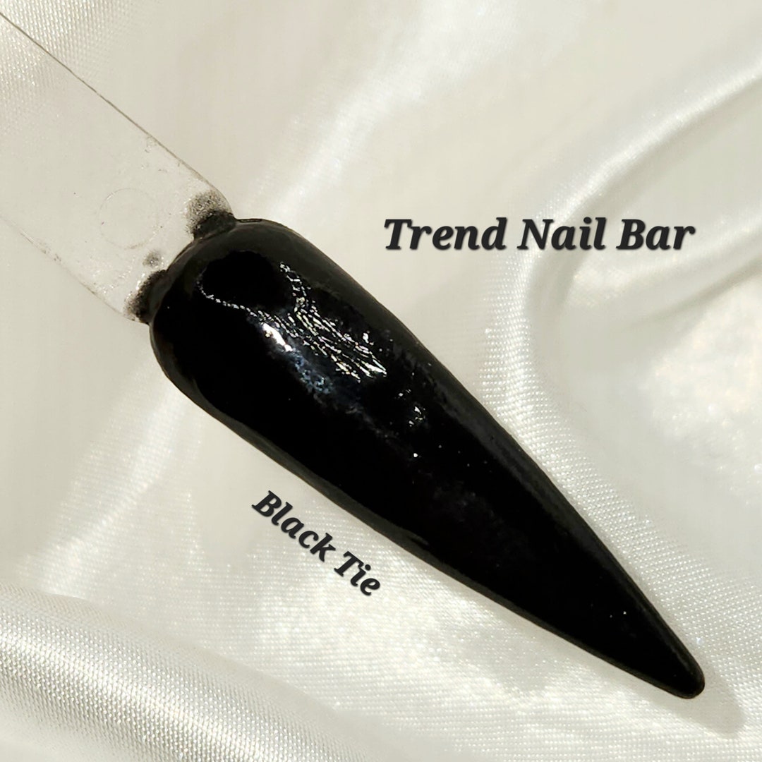 Black Tie- Dip Powder, Solid Black Dip Powder, Acrylic Powder Black ...