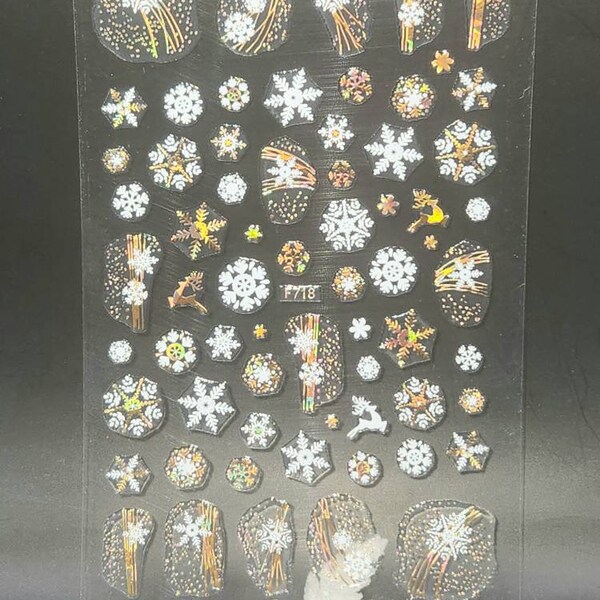 Holiday Nail Decals - Etsy