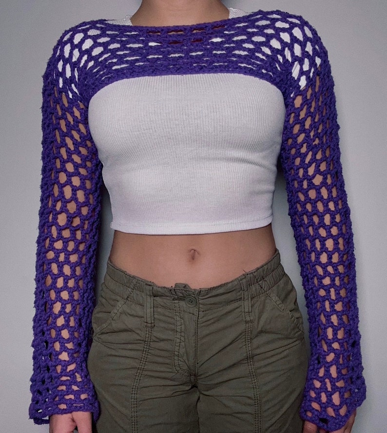 Crochet Mesh Shrug Y2K Mesh Shrug Crochet Shrug Crochet - Etsy