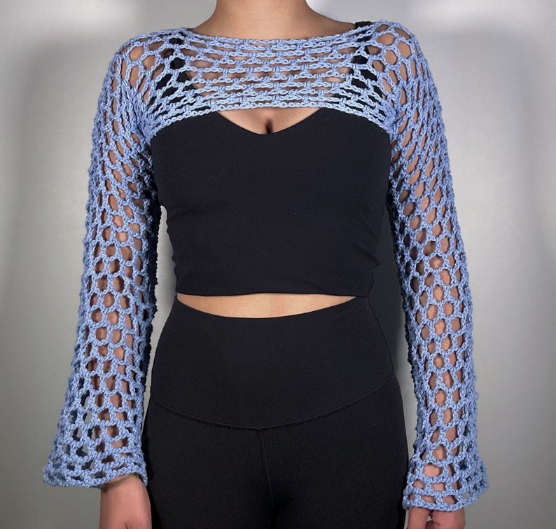 Crochet Mesh Shrug Y2K Mesh Shrug Crochet Shrug Crochet - Etsy