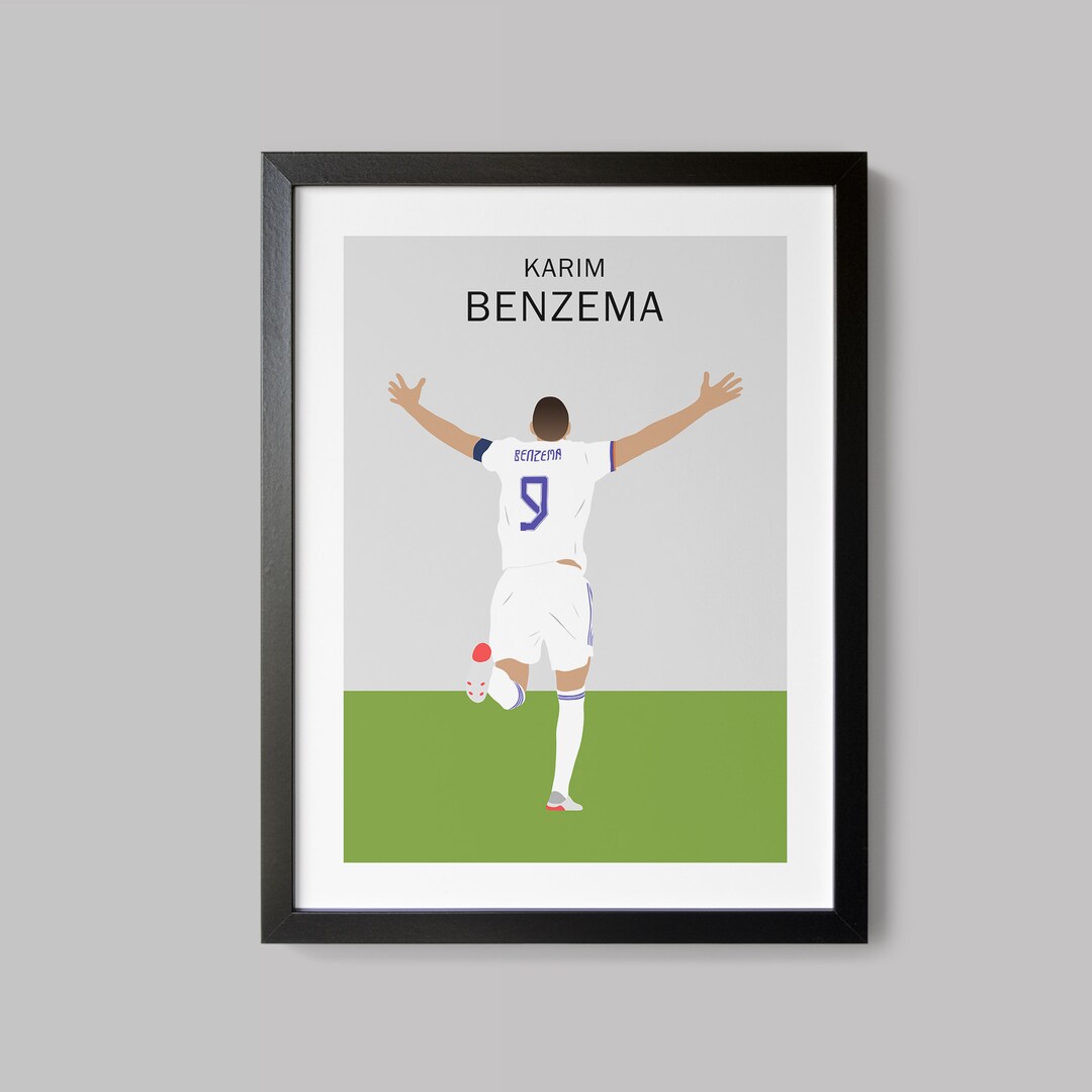 Karim Benzema Print, Soccer Wall Art, Benzema Poster, Benzema Printable ...
