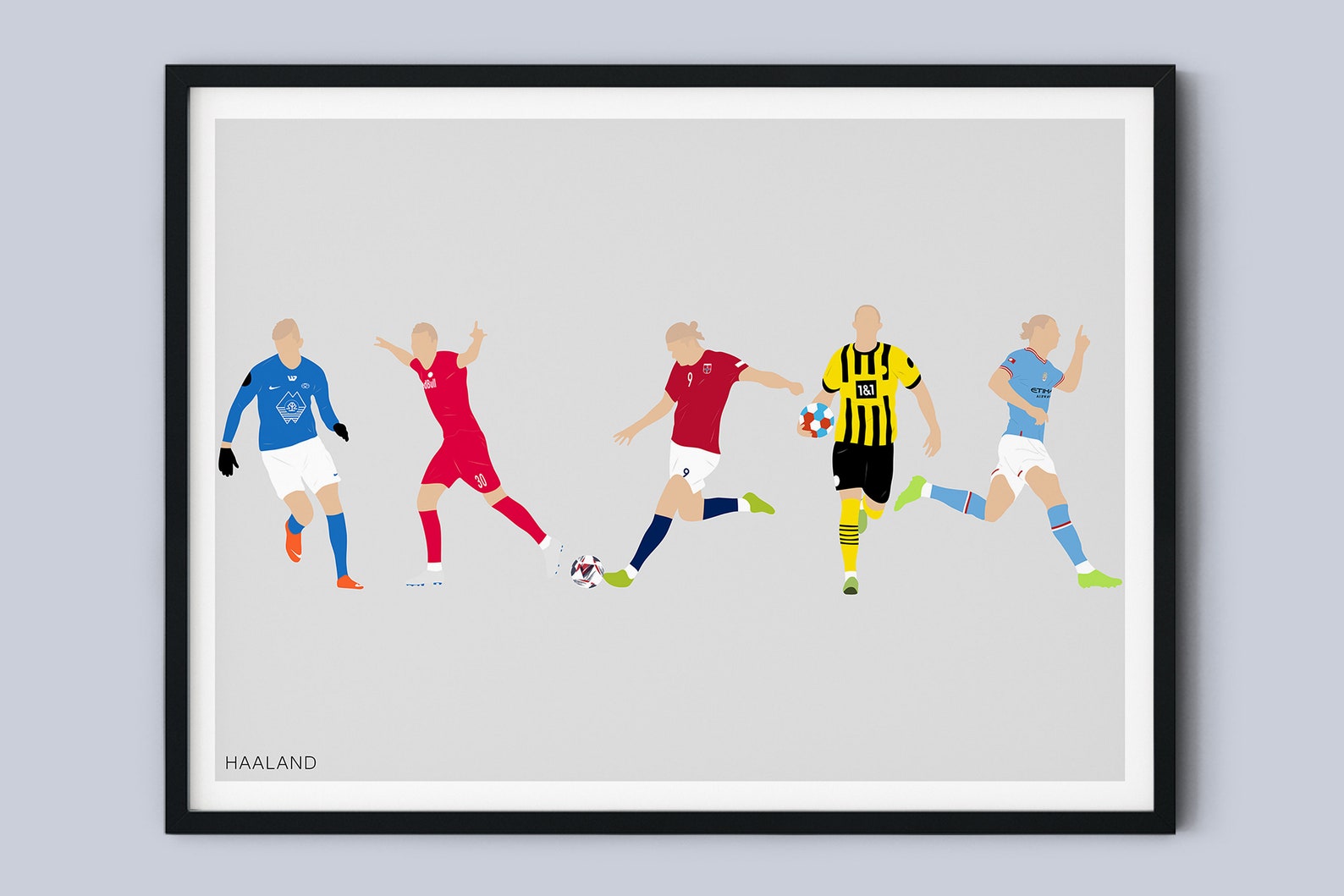 Erling Haaland Print, Erling Haaland Poster, Soccer Wall Art, Haaland ...