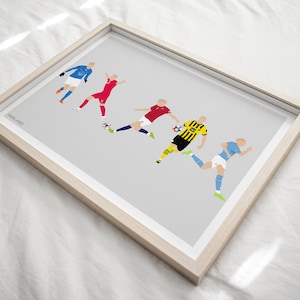 Erling Haaland Print, Erling Haaland Poster, Soccer Wall Art, Haaland ...