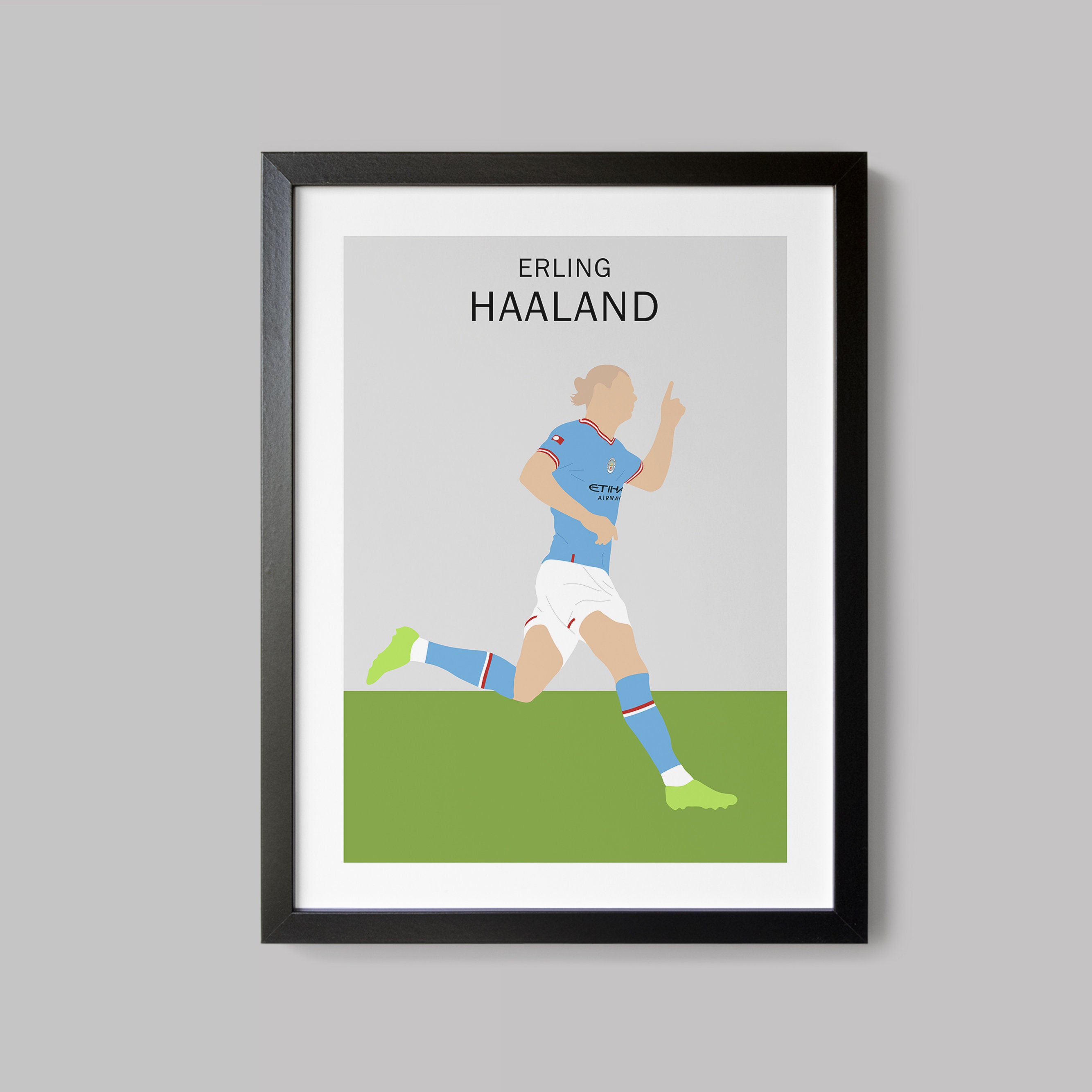 Erling Haaland Print, Manchester City Fan Gift, Soccer Wall Art ...