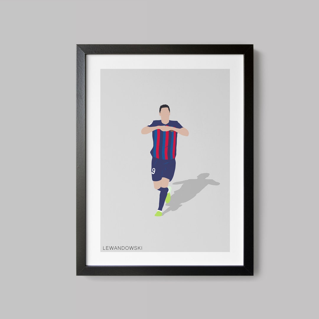 Robert Lewandowski Print Barcelona Fan Gift Soccer Wall - Etsy