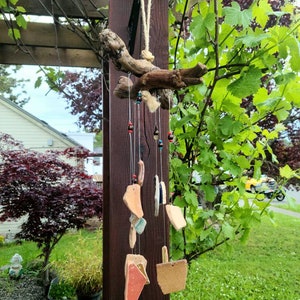 Ocean Tumbled Driftwood and Sea Pottery Windchime, Driftwood and Sea ...