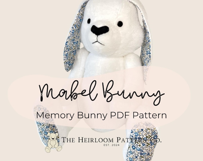 Vintage Sewing Pattern Patchwork Fabric Memory Bunny Rabbit With ...