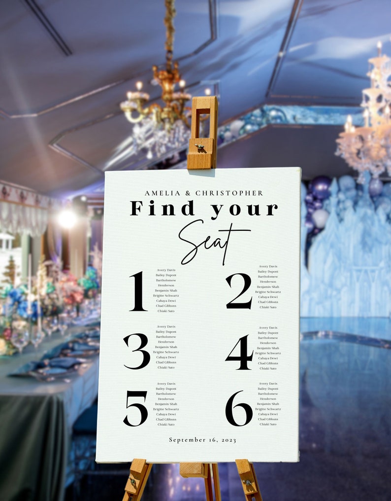 Modern Vertical Wedding Seating Chart Template, INSTANT DOWNLOAD ...