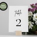 Modern Table Numbers Wedding Printable, Wedding Table Numbers Template ...