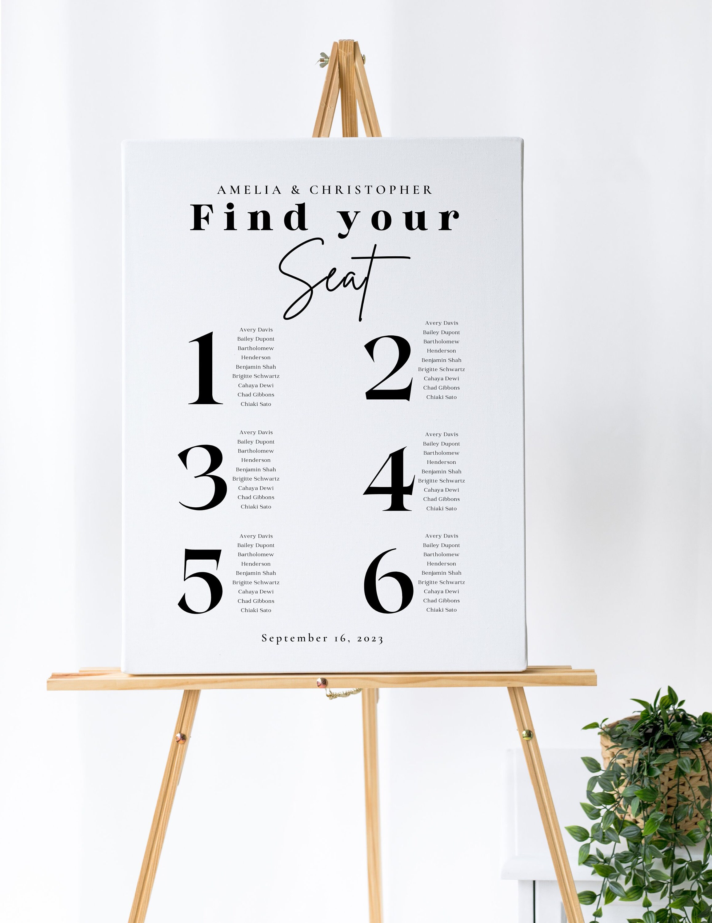 Modern Vertical Wedding Seating Chart Template, INSTANT DOWNLOAD ...