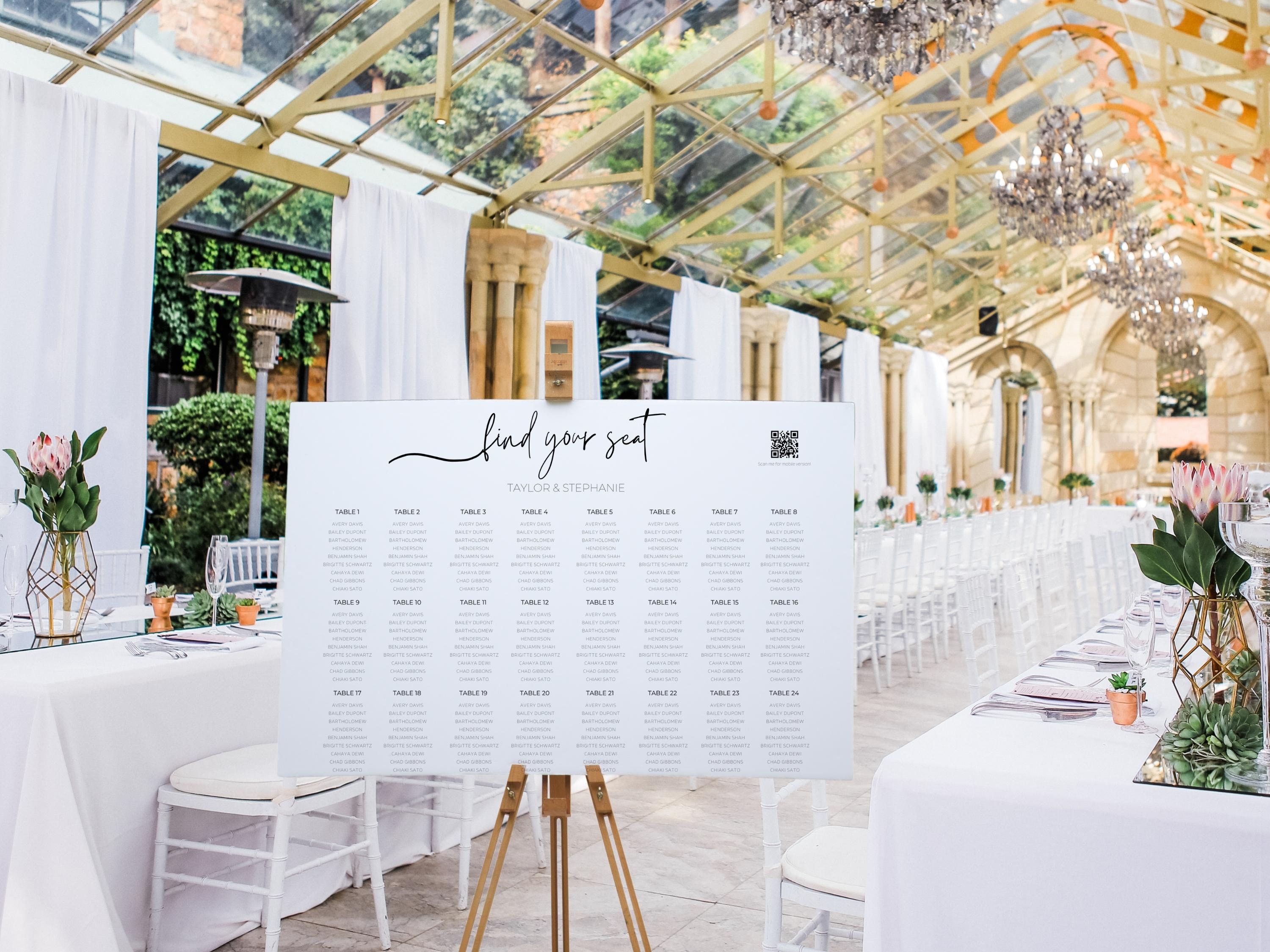 Reception Wedding Seating Chart Sign Reception Seat Chart - Etsy