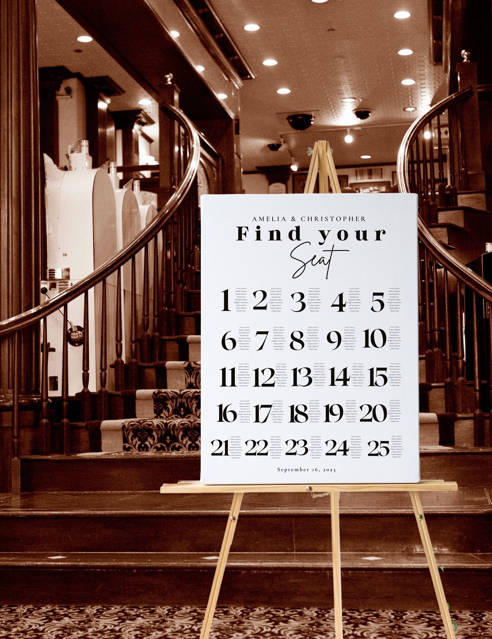 Large Wedding Seating Chart Template, INSTANT DOWNLOAD, Editable ...