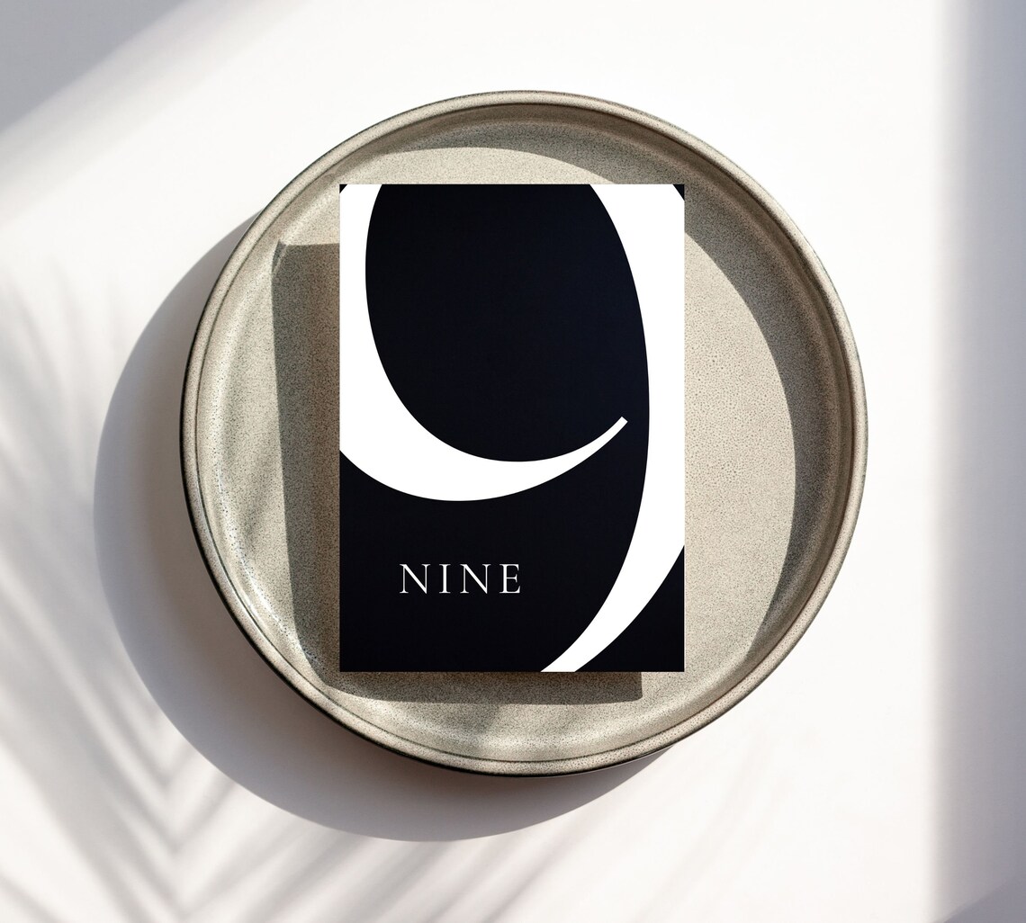 Black White Modern Table Numbers Wedding Printable, Wedding Table ...