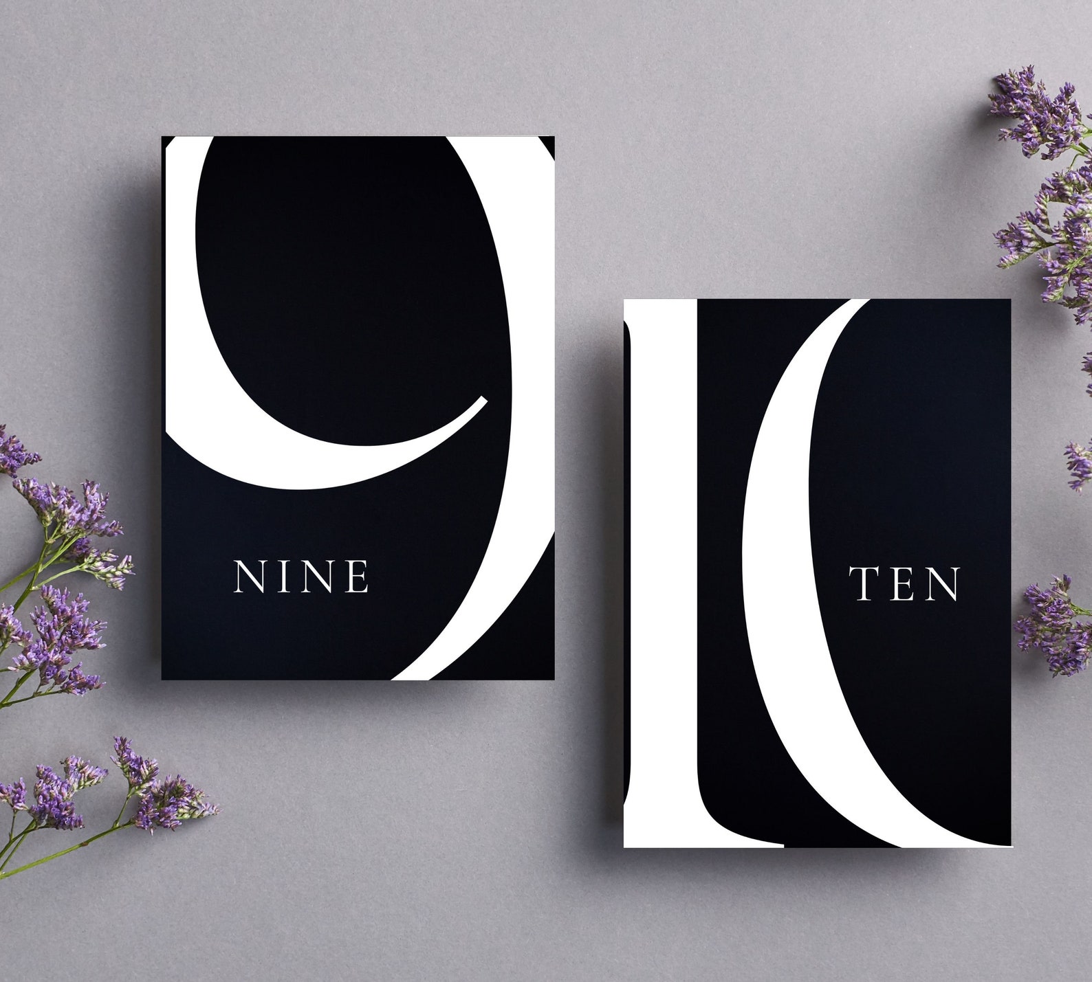 Black White Modern Table Numbers Wedding Printable, Wedding Table ...