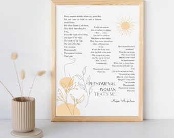 Phenomenal Woman by Maya Angelou, Printable Poetry, Poetry Wall Art ...