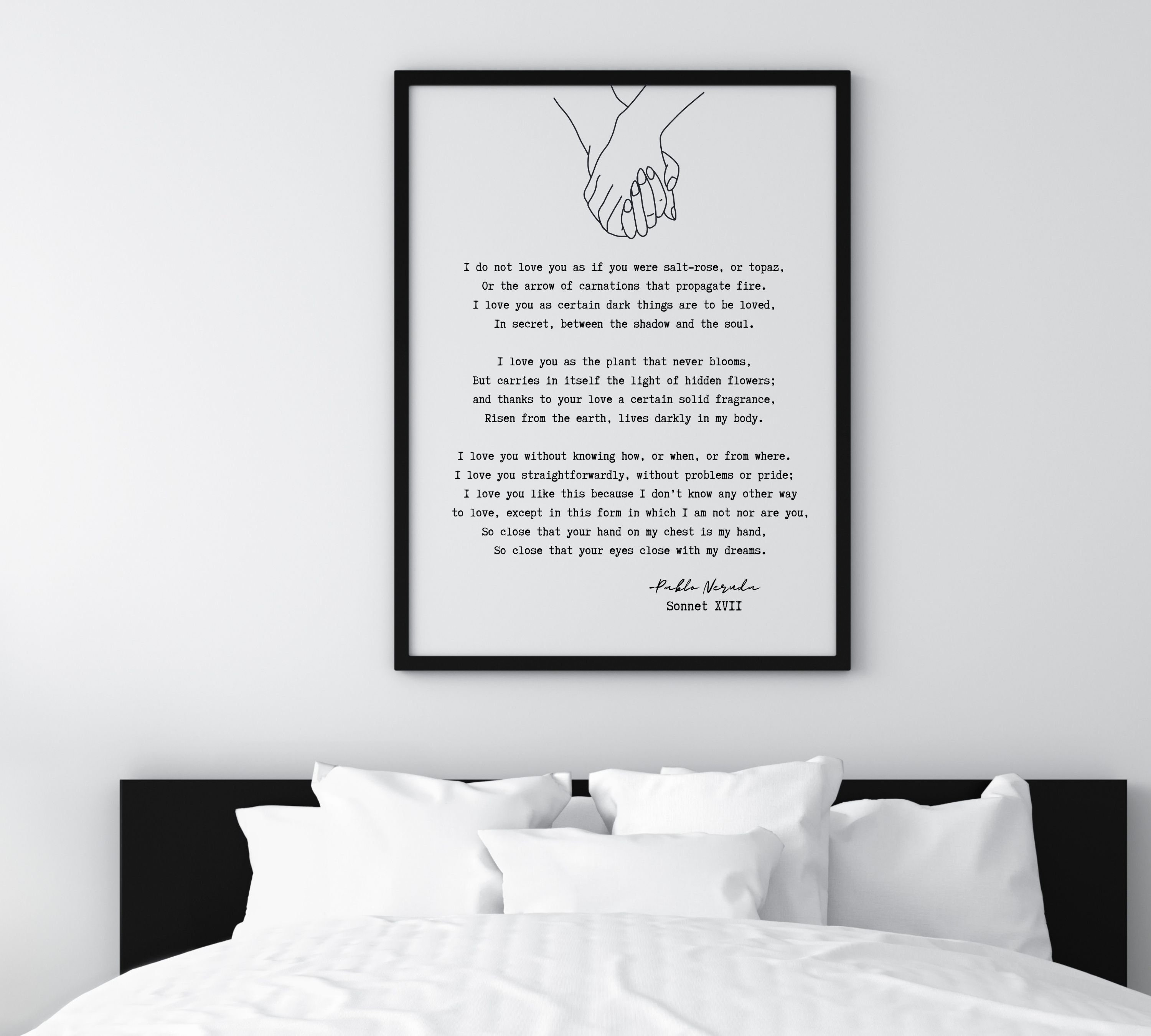 Sonnet 17 XVII Love Poem Pablo Neruda Poetry Wall Art, Printable ...