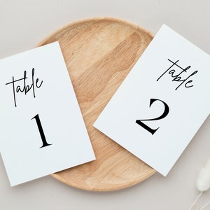 Modern Table Numbers Wedding Printable, Wedding Table Numbers Template ...