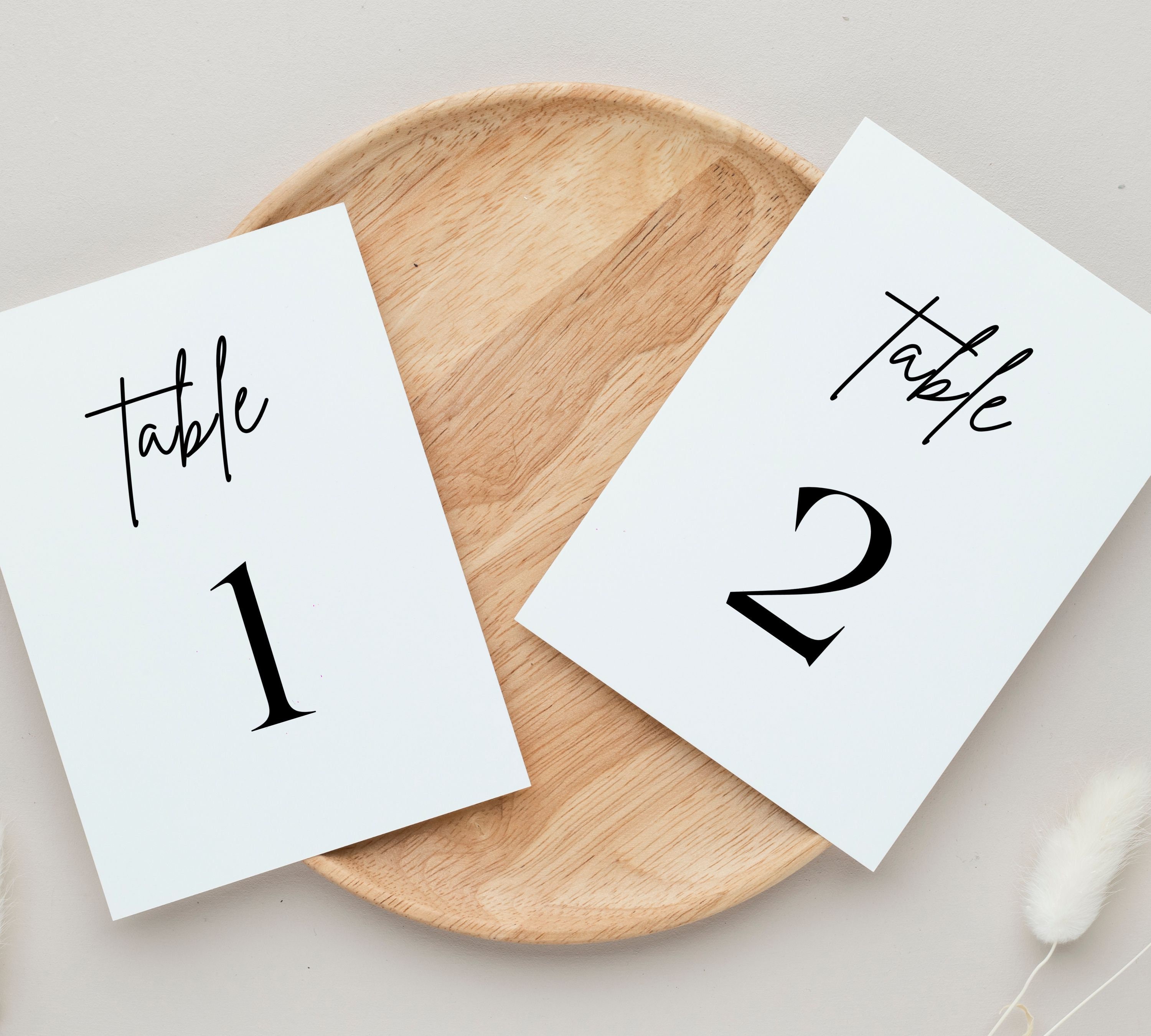 Modern Table Numbers Wedding Printable, Wedding Table Numbers Template ...