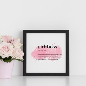Girl Boss Pink Wall Art Bundle, Business Office Quote, 4pc, Boss Babe ...