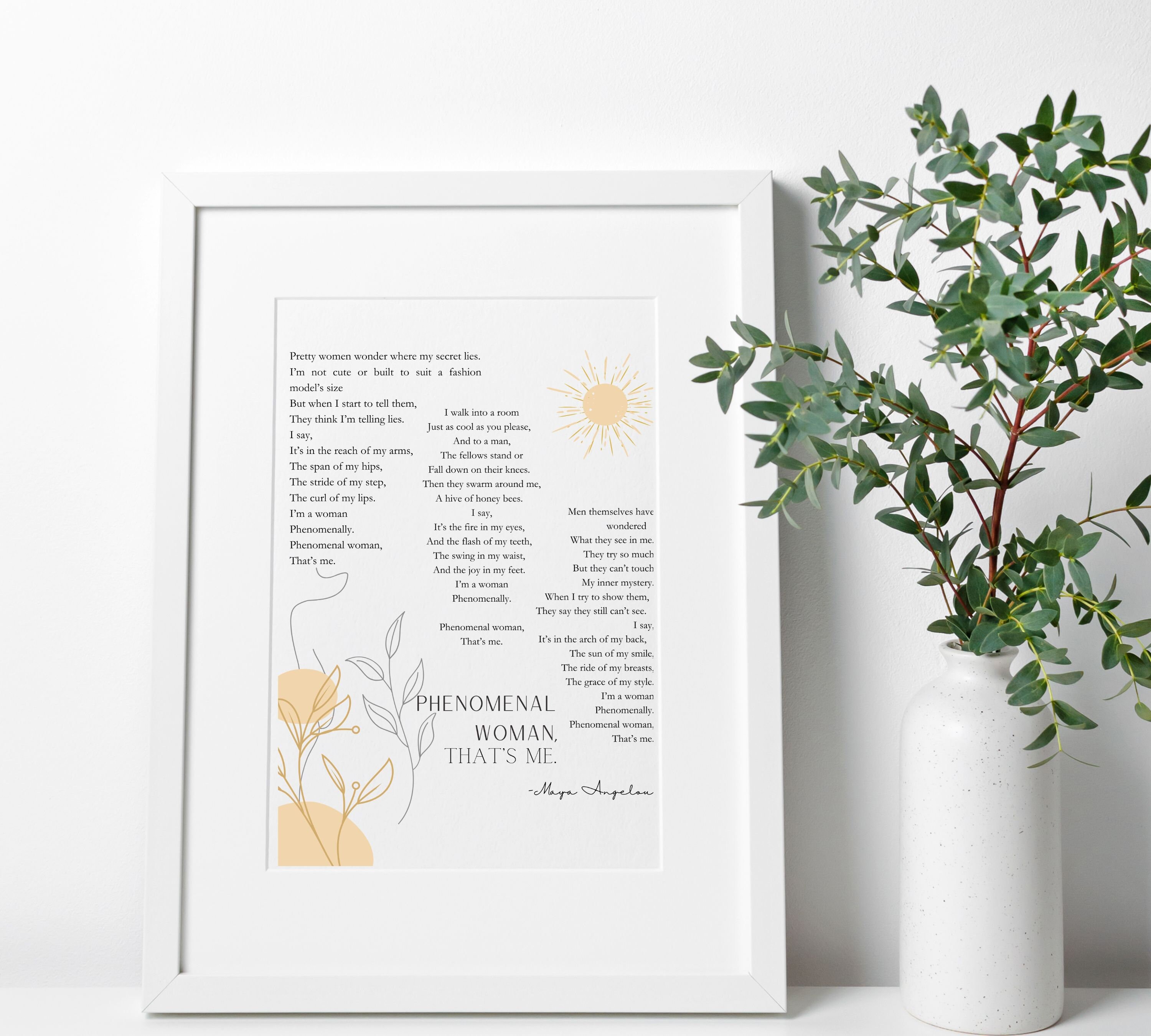 Phenomenal Woman Maya Angelou Poetry Print, Wall Art, Printable Digital ...