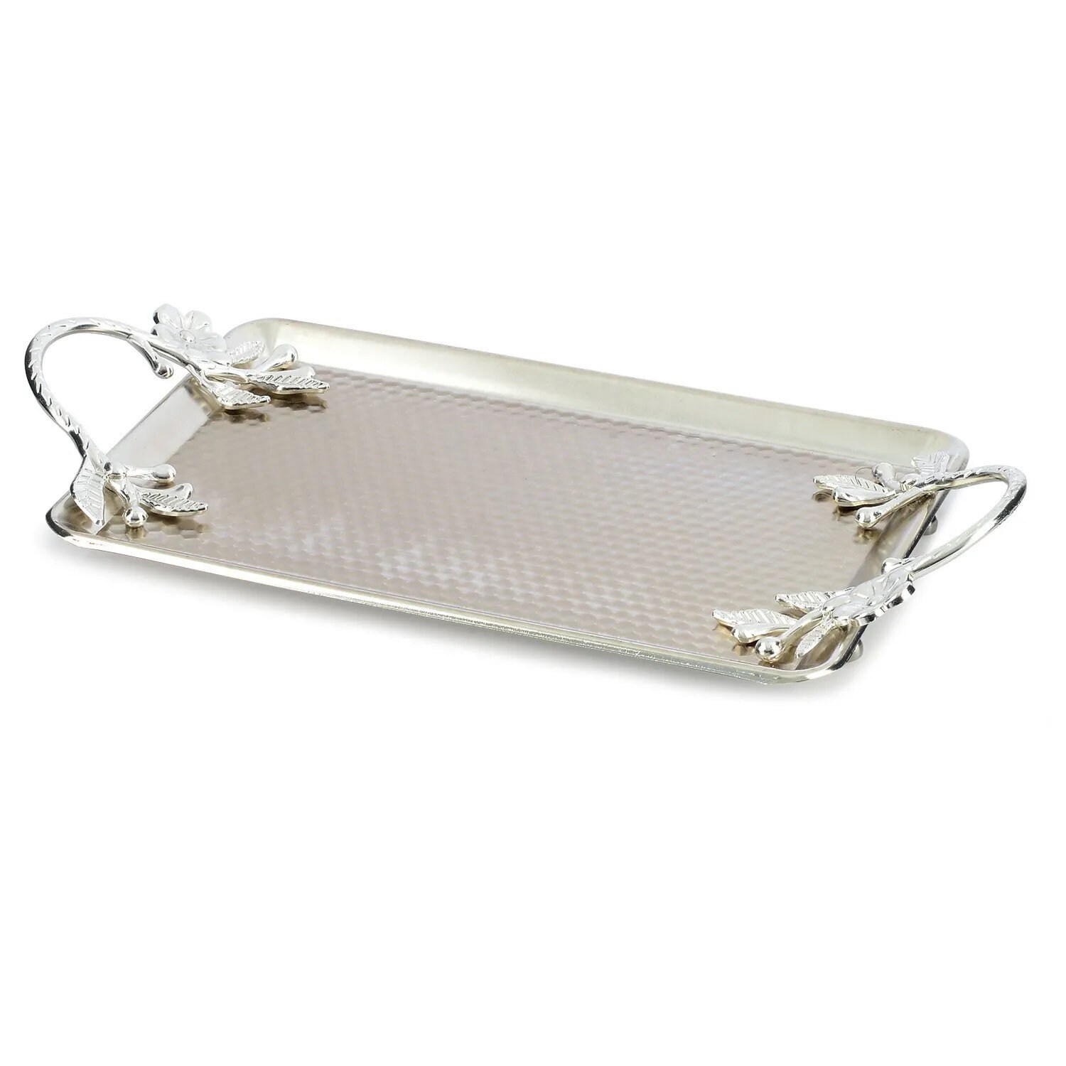 Silver Color Hammered Metal Serving Tray for 2 Cups - Etsy