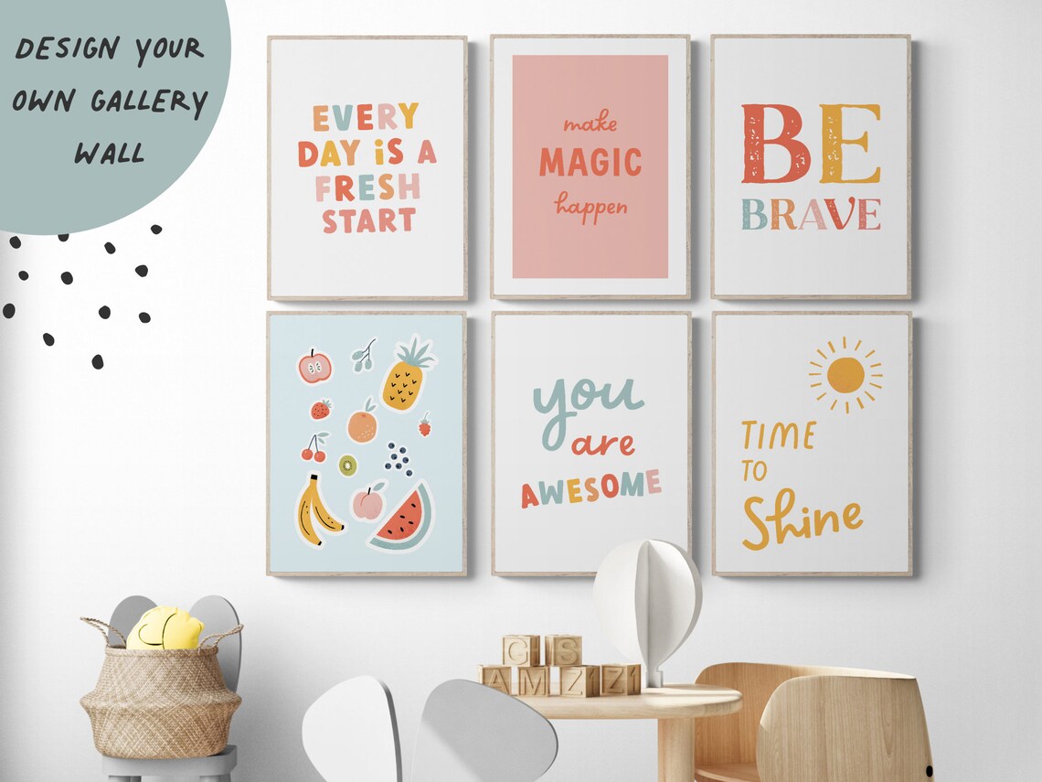 Printable Kids Prints, Printable Kids Art, Neutral Nursery Print, Kid ...