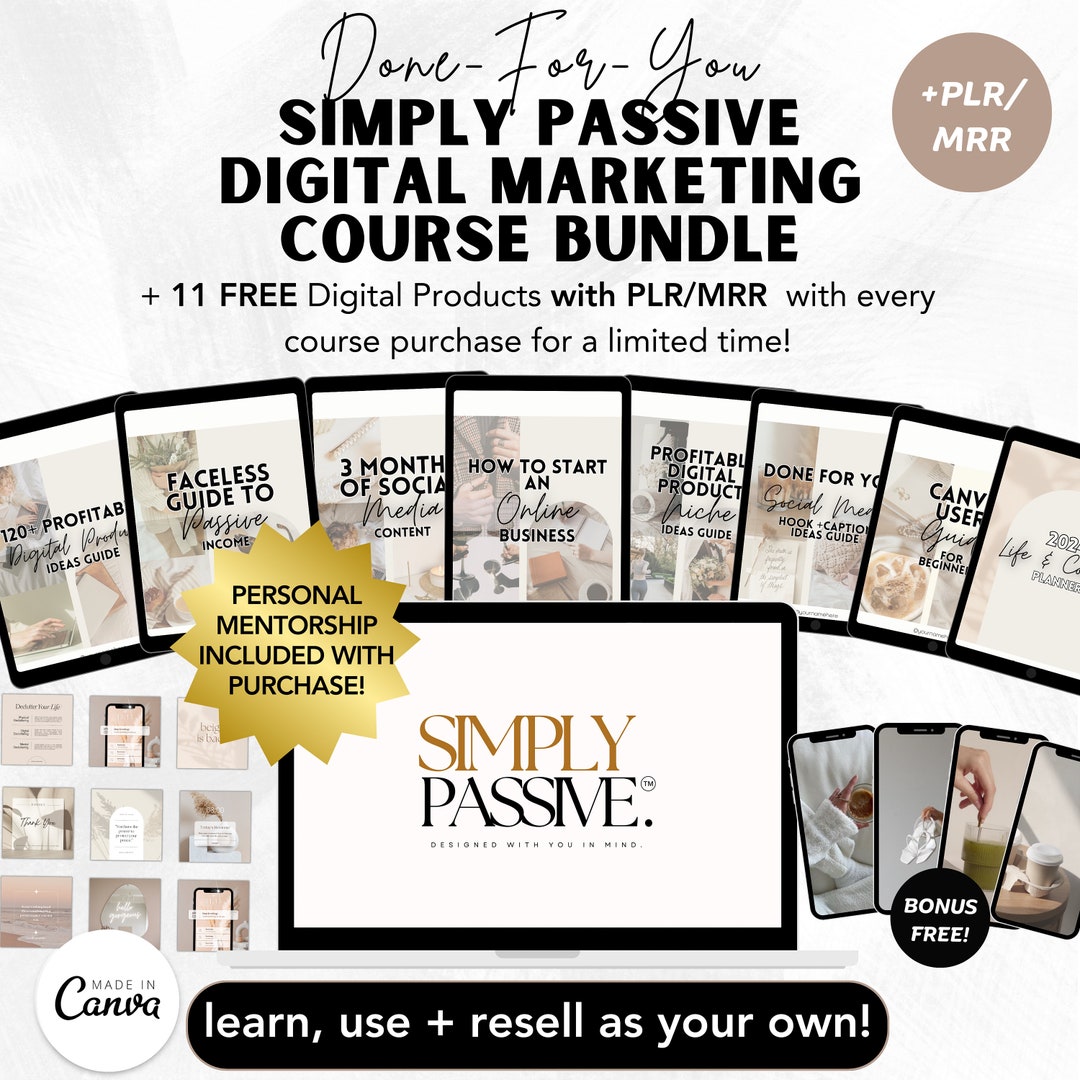 NEW Digital Marketing Course, Simply Passive, MRR Resell, Faceless ...
