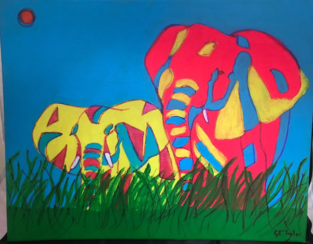 Funky Elephants - Etsy