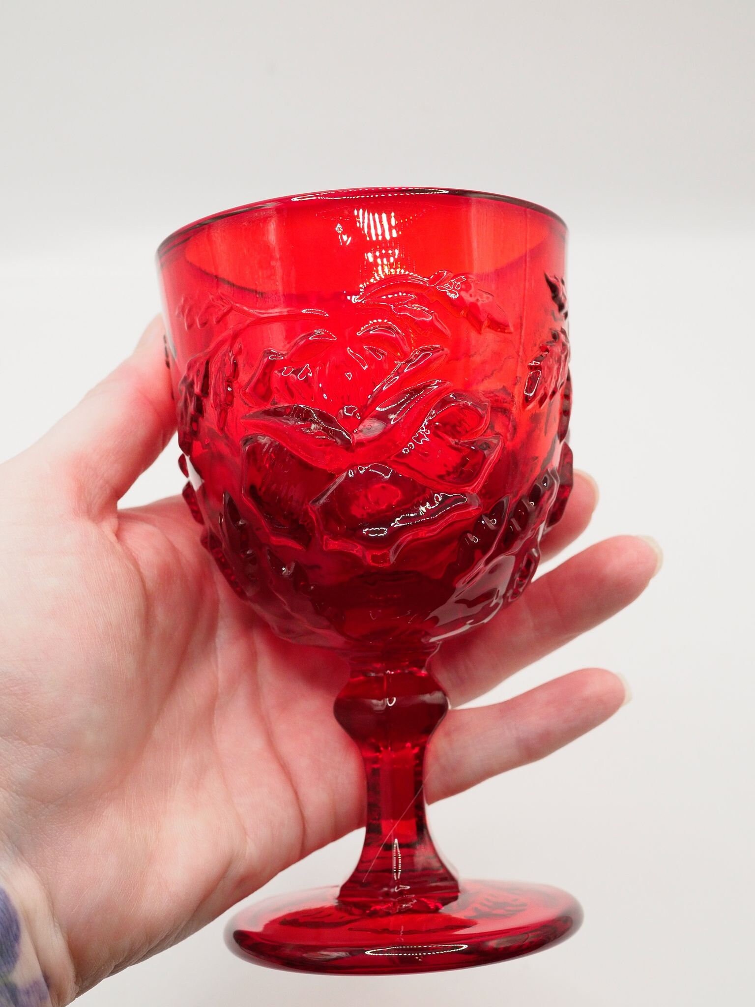 Madonna Inn Red Flat Rose/wild Rose Goblet, 1970s - Etsy