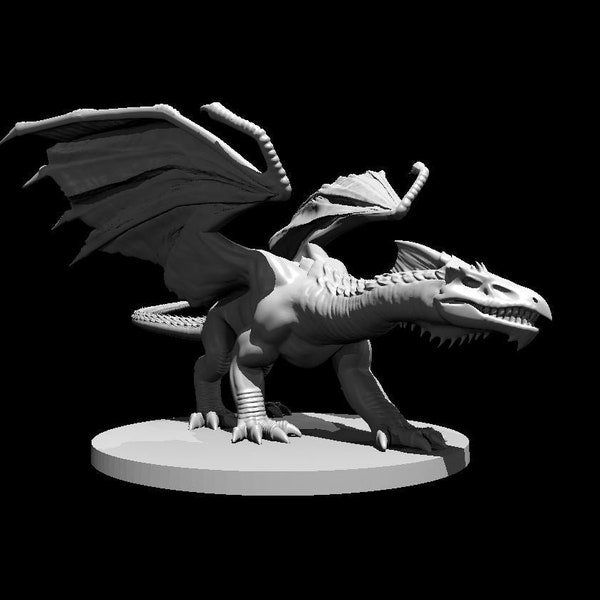 Young White Dragon Miniature - Etsy