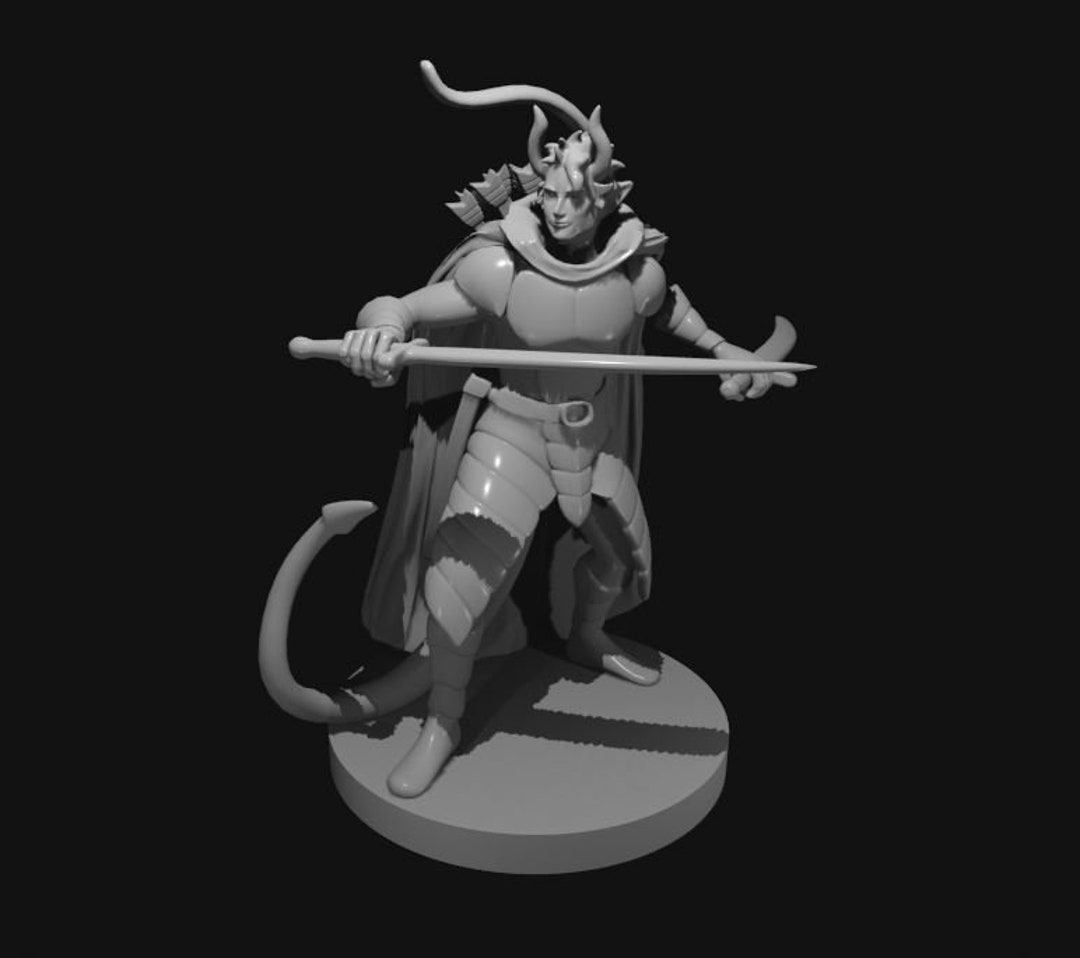 Tiefling Ranger With Swords Miniature - Etsy