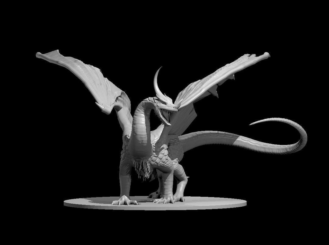 Adult Moonstone Dragon Miniature Model for D&D Dungeons and Dragons ...