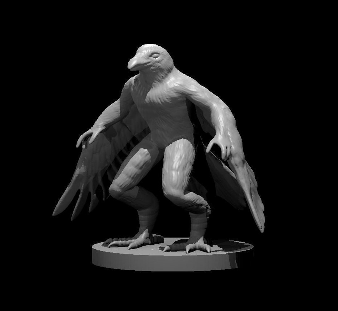 Wereraven Miniature Model for D&D Dungeons and Dragons, Pathfinder and ...