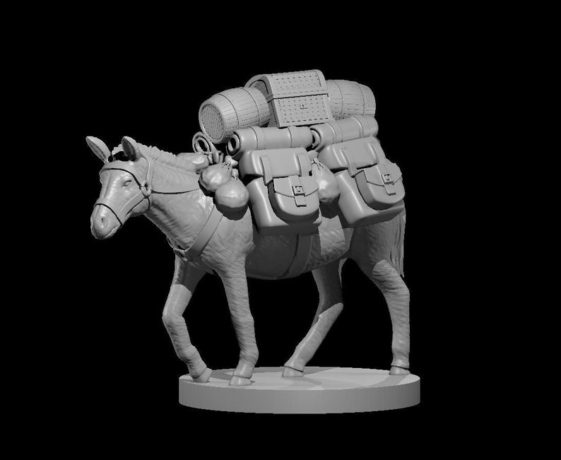 Pack Mule Miniature Model for D&D Dungeons and Dragons, Pathfinder and ...