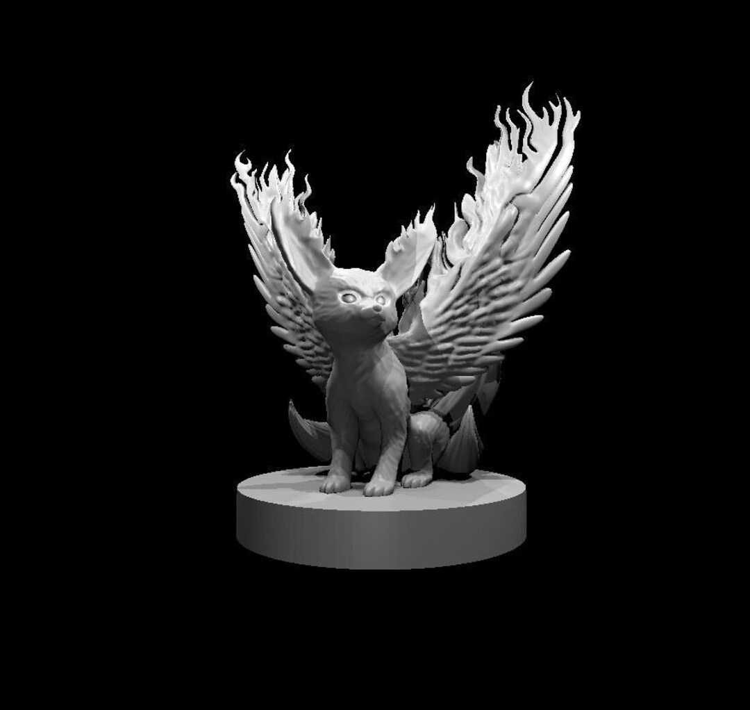 Fire Fennec Fox Wild Shape Miniature Model for D&D Dungeons and Dragons ...
