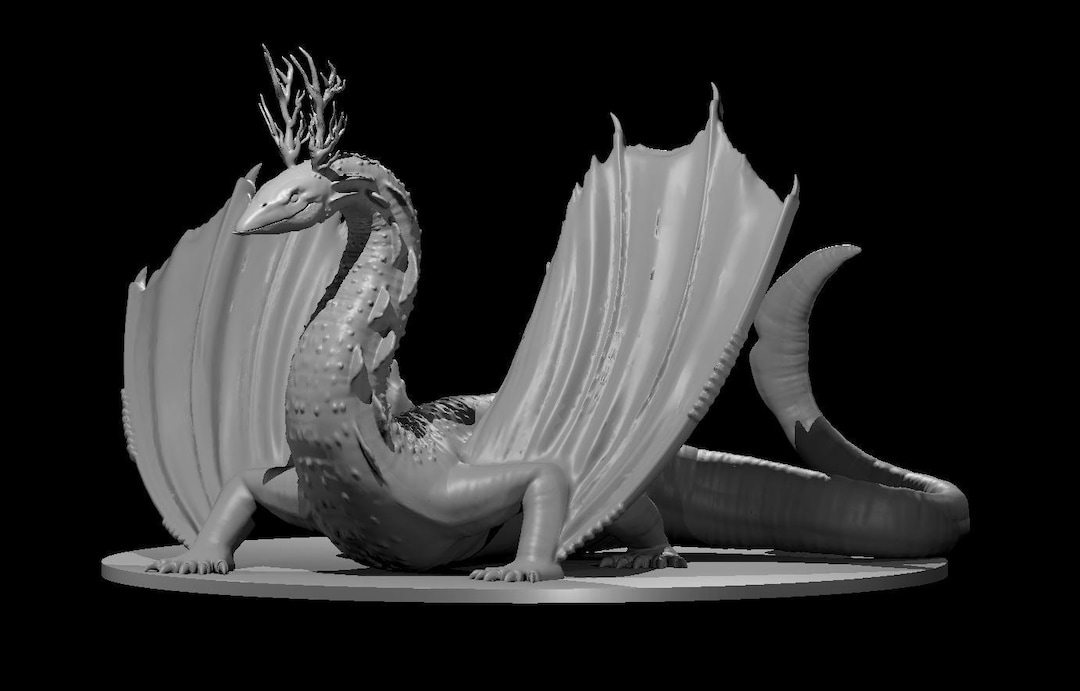 Ancient Deep Dragon Miniature Model for D&D Dungeons and Dragons ...
