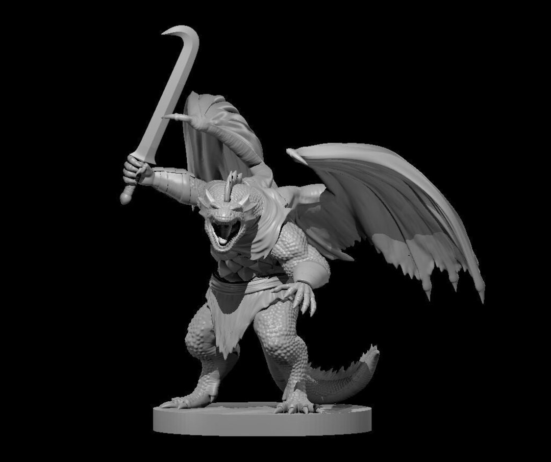 Draconian Foot Soldier Miniature Model for D&D Dungeons and - Etsy