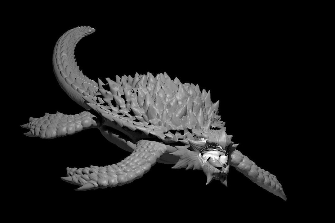 Ancient Dragon Turtle Underwater Miniature Model for D&D Dungeons and ...