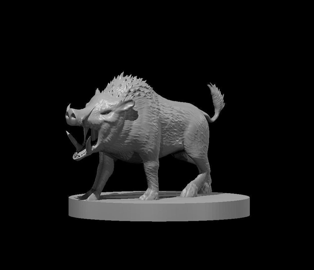 Boar Miniature Model for D&D Dungeons and Dragons, Pathfinder and ...