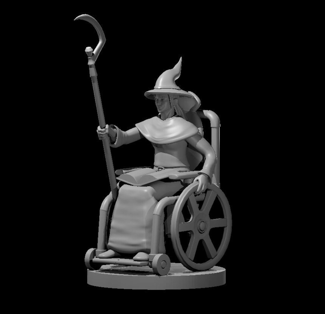 Wizard With Wheelchair Miniature - Etsy