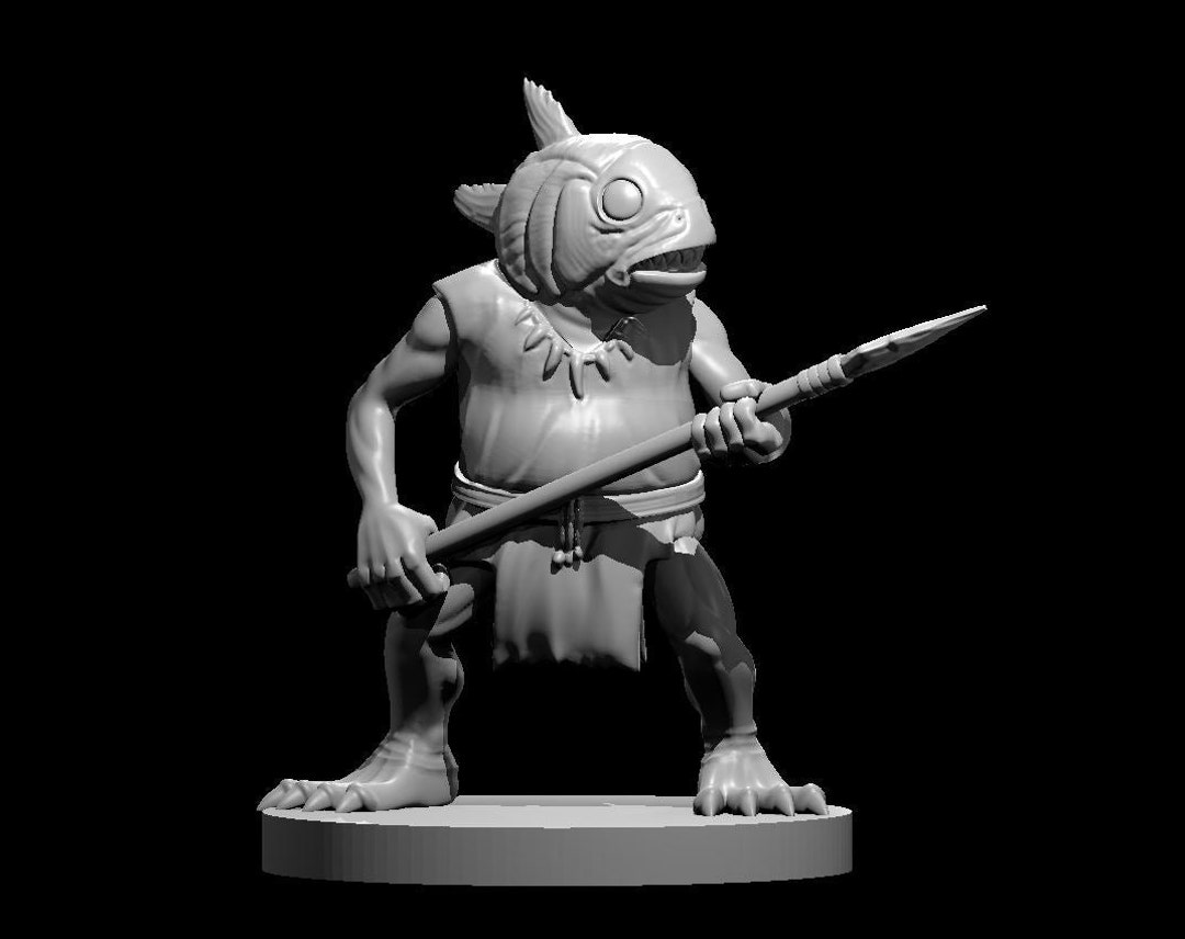 Kuo-toa Miniature Model for D&D Dungeons and Dragons, Pathfinder and ...
