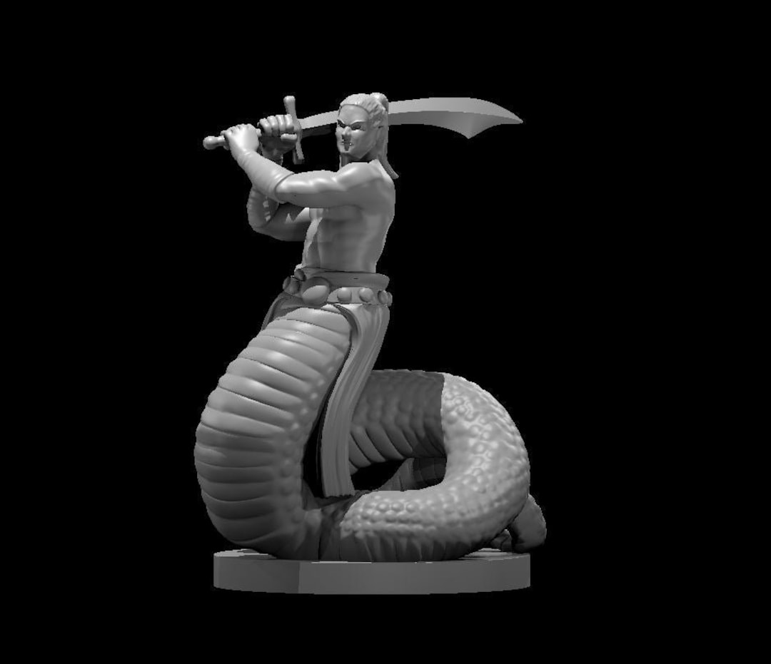 Yuan Ti Malison Male Type 3 Miniature Model for D&D Dungeons and ...